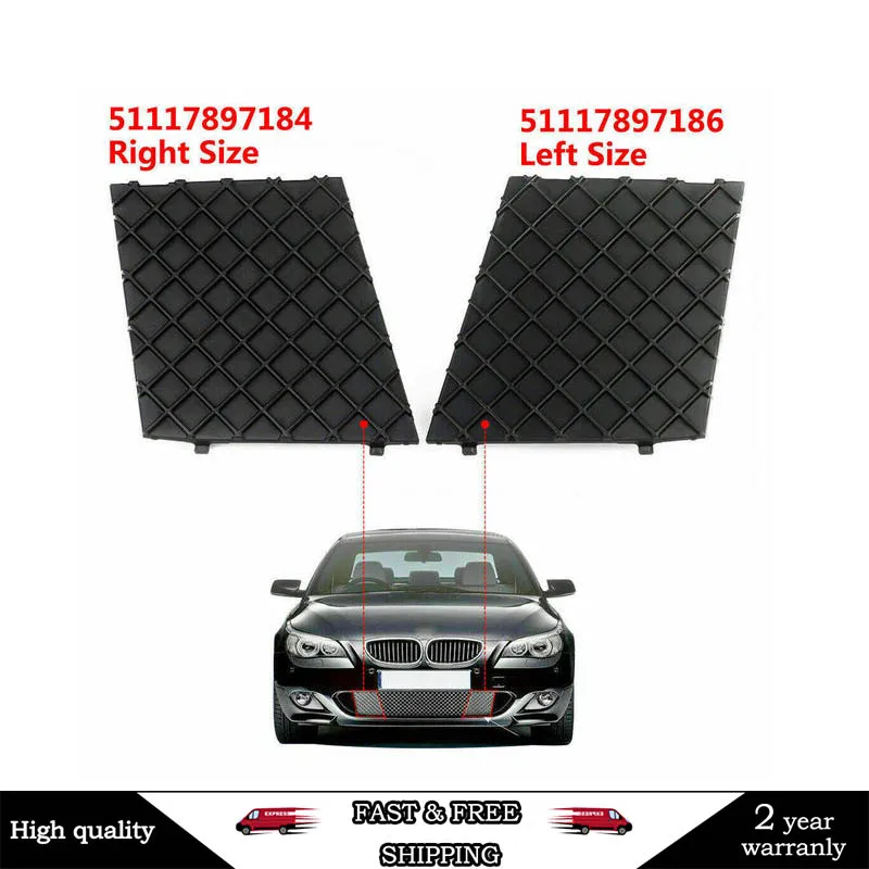 For-BMW-E60-E61-M-Sport-Black-Left-Right-Car-Front-Bumper-Lower-Mesh ...