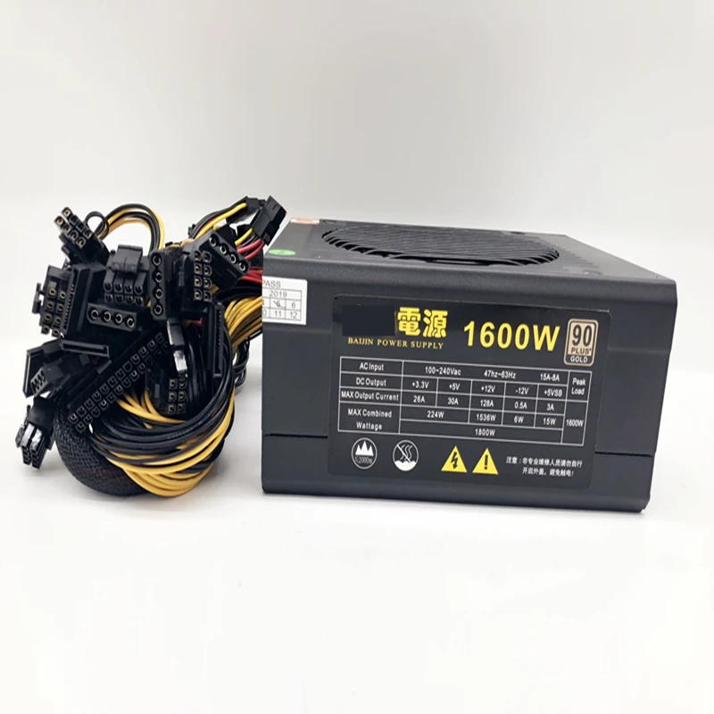 Miner PSU For ZhongCheng Multi Channel Power Supply of Video Card Rated ...