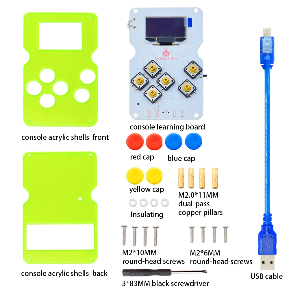 Keyestudio GAMEPI ATMEGA32U4 DIY Kit HandheldCon W/OLED Game Machine ...