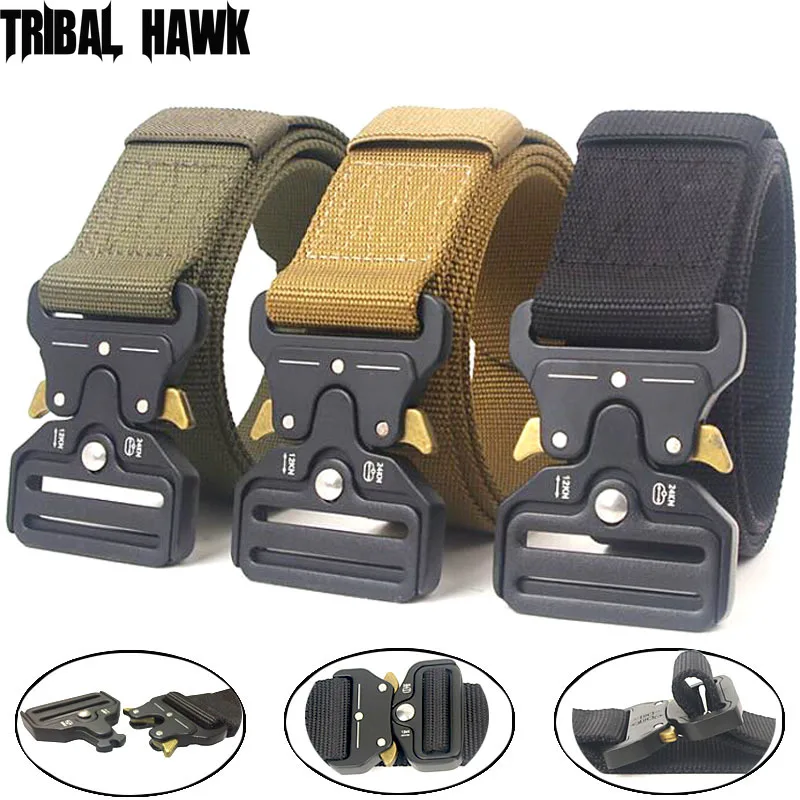 Cinto tático militar, fivela de metal, exército, náilon, polícia ...