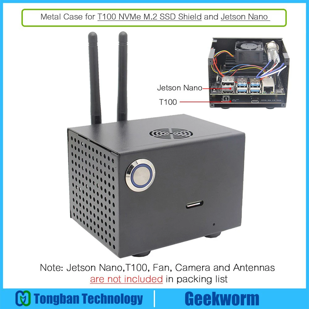 NVIDIA Jetson Nano T100 Metal Case for NVIDIA Jetson Nano Developer Kit ...