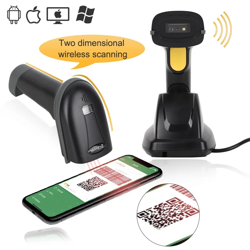 Wireless Barcode Scanner Portable Pocket 1d 2d Qr Barcode Code Reader ...
