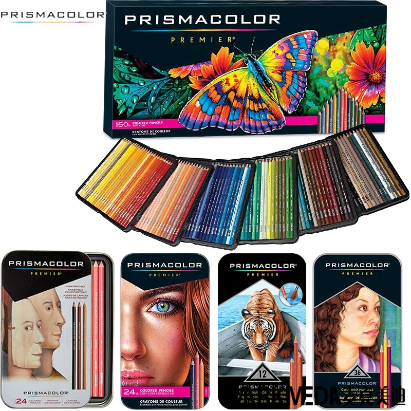 Original prismacolor lápis de cor oleosa lápis conjunto 12/24/36/48/72/132/150 cor pele tom ...