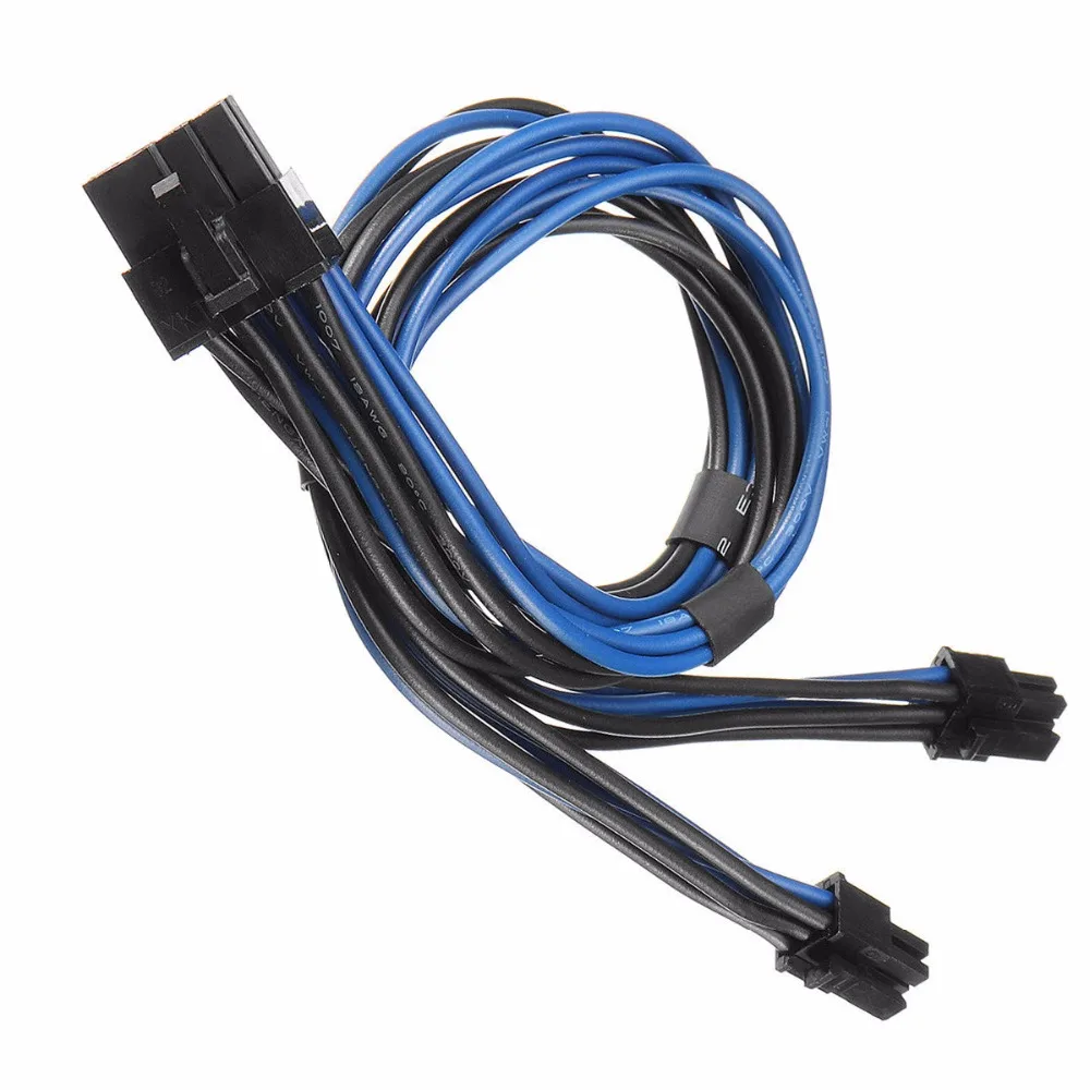 18AWG Dual Mini 6 Pin Male To 8 Pin PCI E Splitter Power Cable For Mac ...