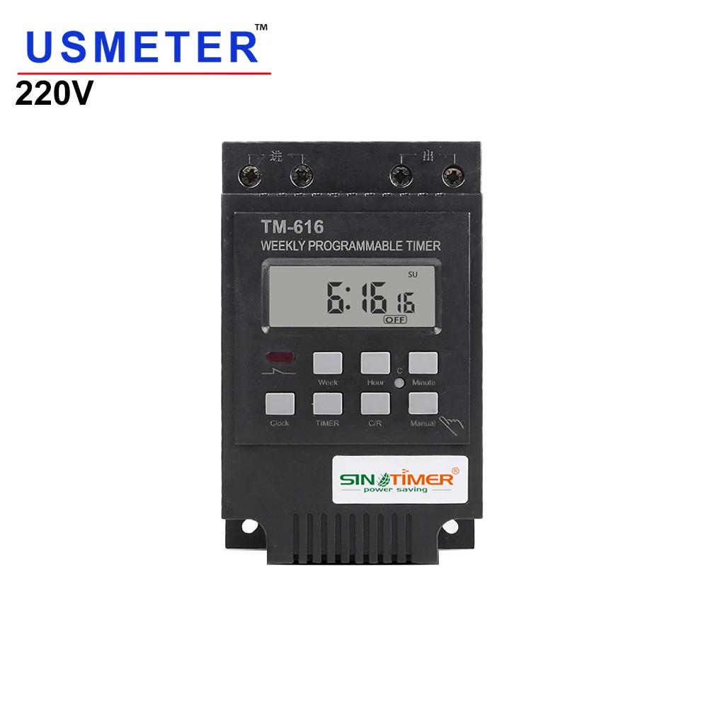 TM616 30AMP 4PINS 7 Days Programmable Timer Din Rail Mount Timer Switch ...