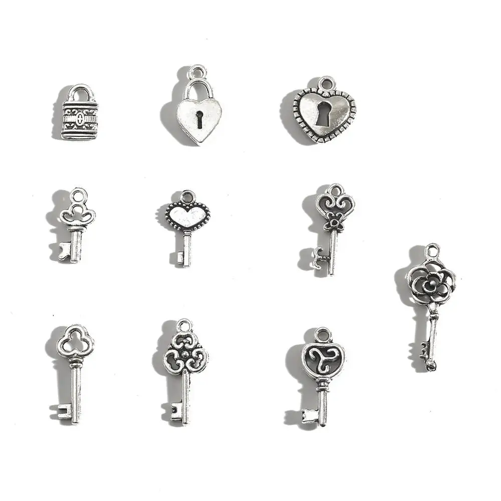 20-30PCS-High-Quality-10-Styles-Mix-Size-Antique-Silver-Plated-Zinc ...