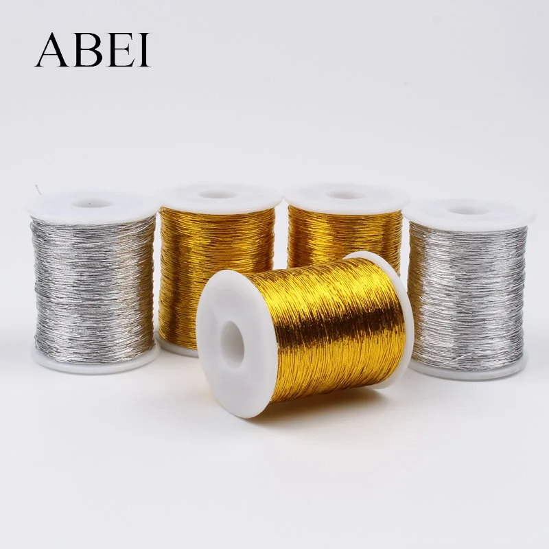 0.5mm 30Yards/roll Cross Stitch Thread Sewing Tools DIY Gold Silver ...