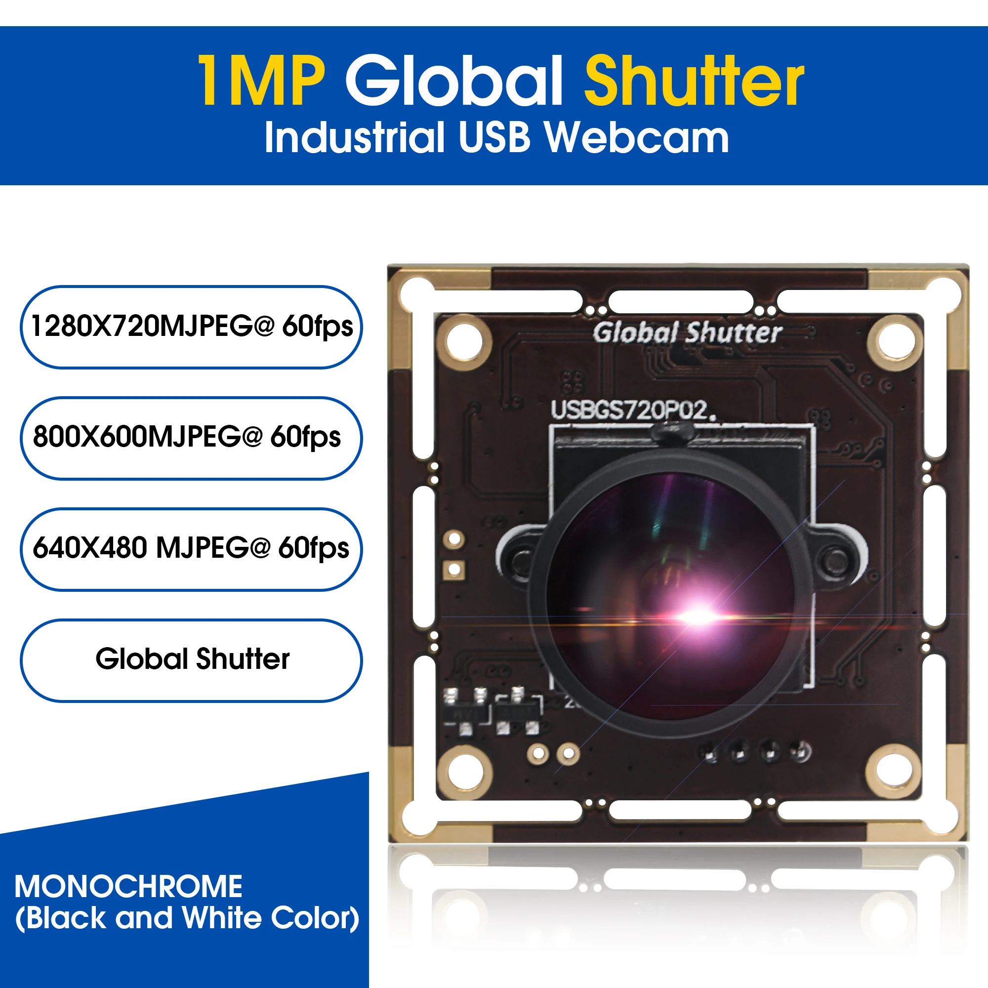 Global Shutter Monochrome Black/white Camera Module 720p 60fps Mini ...