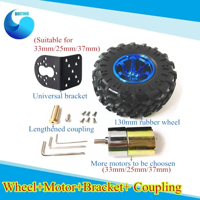 Roda-Set-Roda-Plastik-130Mm-Motor-Ban-Off-Road-Braket-untuk-Sasis-Mobil ...