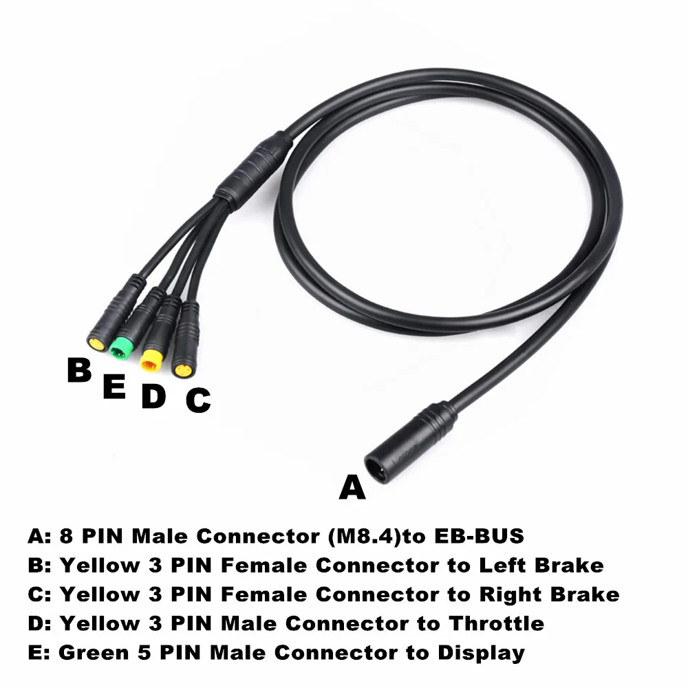 Waterproof 1t4 Eb-bus Main Cable For Bafang Mid Hub Motor Kits E-bike ...