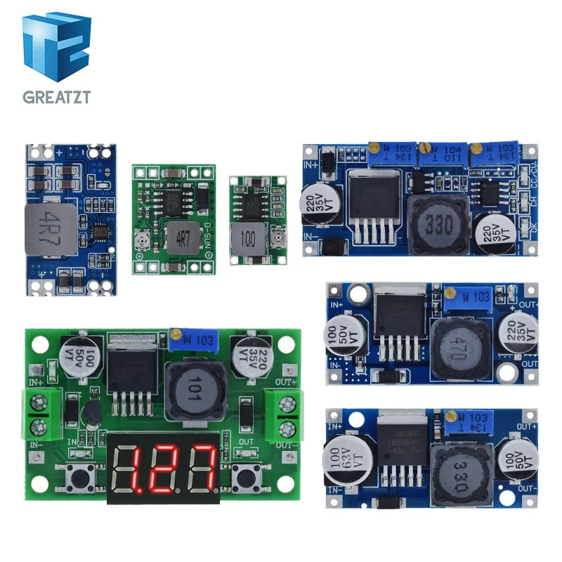 Módulo de fuente de alimentación DC DC LM2596, reductor ajustable 3A, regulador de voltaje ...