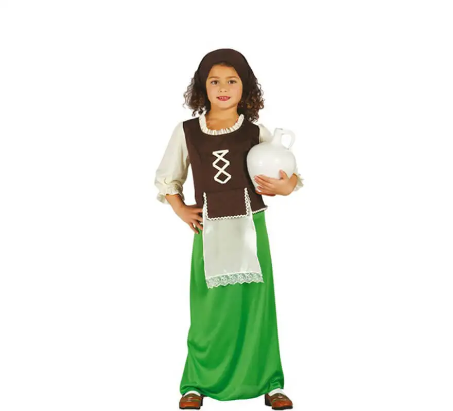 Green Girl's innkeeper costume Christmas medieval and Warriors ...