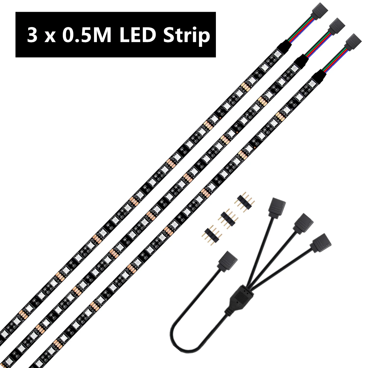 Generic 12V RGB LED Strip Light PC Computer Case 4pin Headers LED Light ...