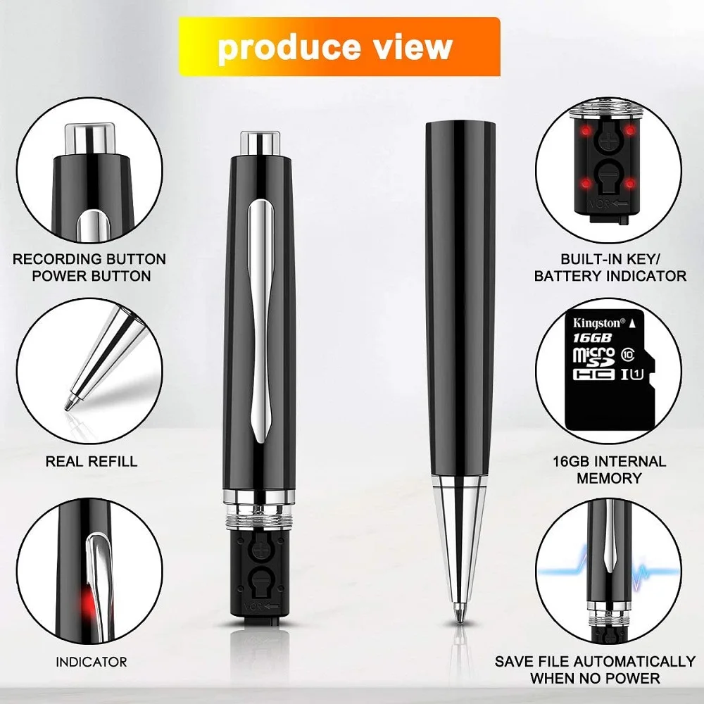16GDigital Voice Recorder Pen Portable USB MP3 Playback Mini Grabación ...