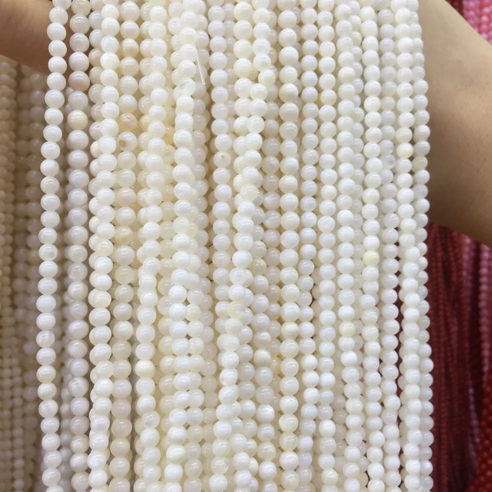 Wholesale Natural shell Beaded White Round shape craft shell loose ...