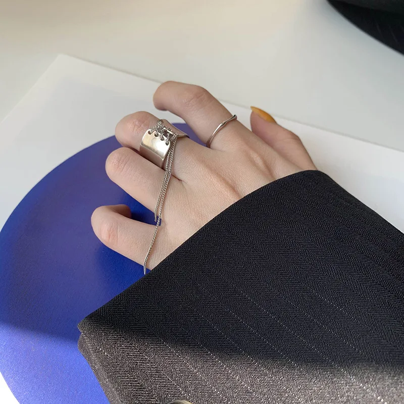 Silvology-925-Sterling-Silver-Weave-Chain-Corset-Rings-Original-Design-Korea-Personality-Tassel ...