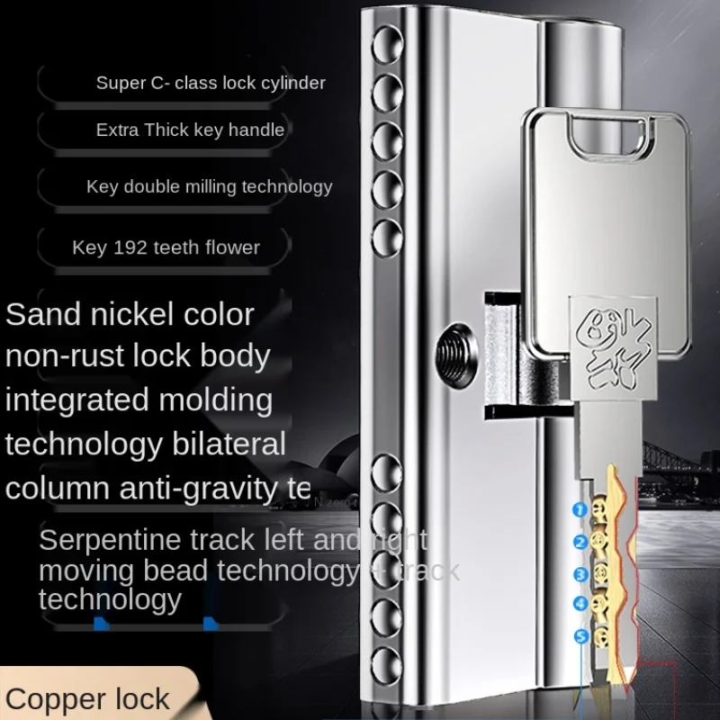 8 Keys Master Bead Anti-theft Door Lock Core Super C-class Door ...