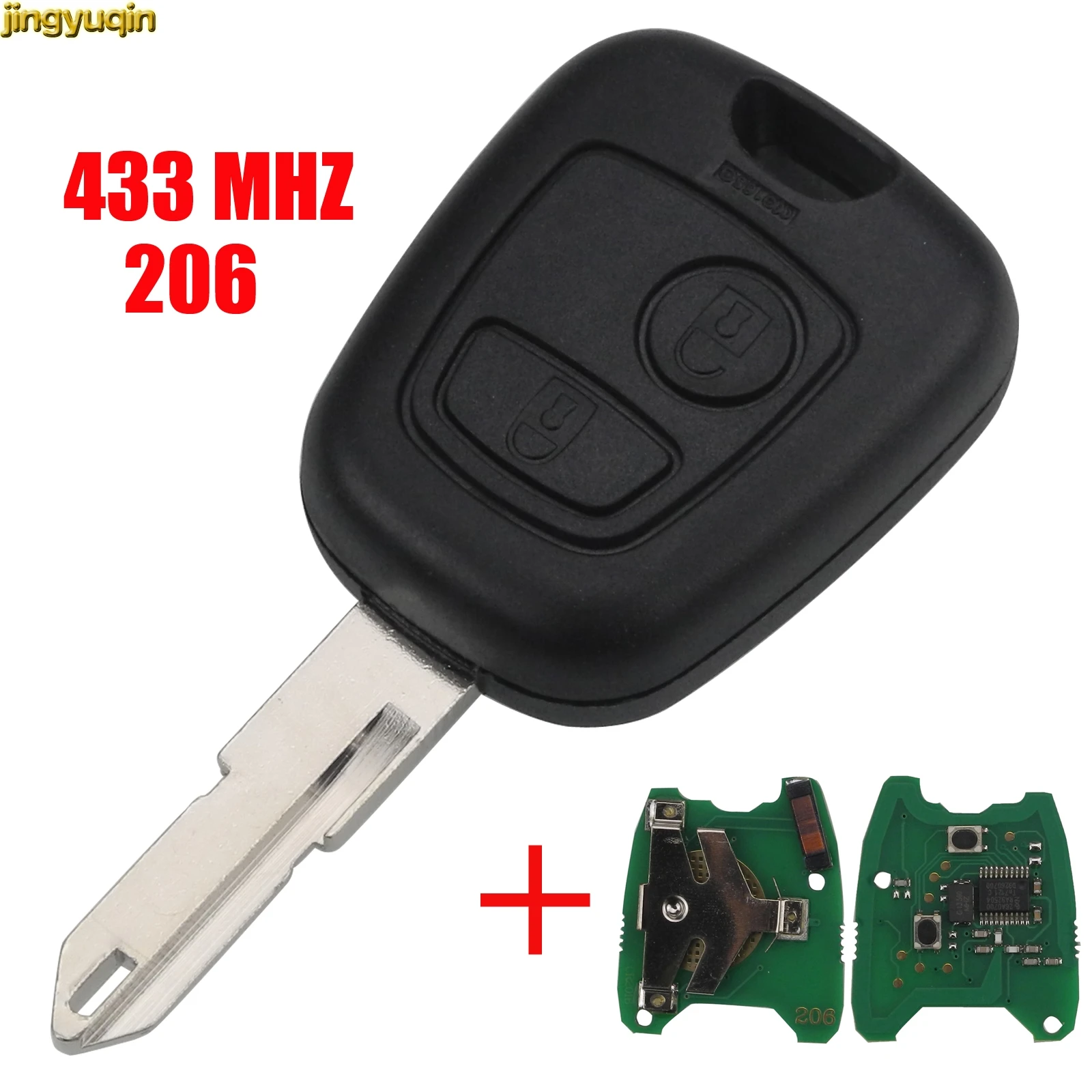 Jingyuqin Remote Key Fob Controller for PEUGEOT 206 Styling 433MHZ ...