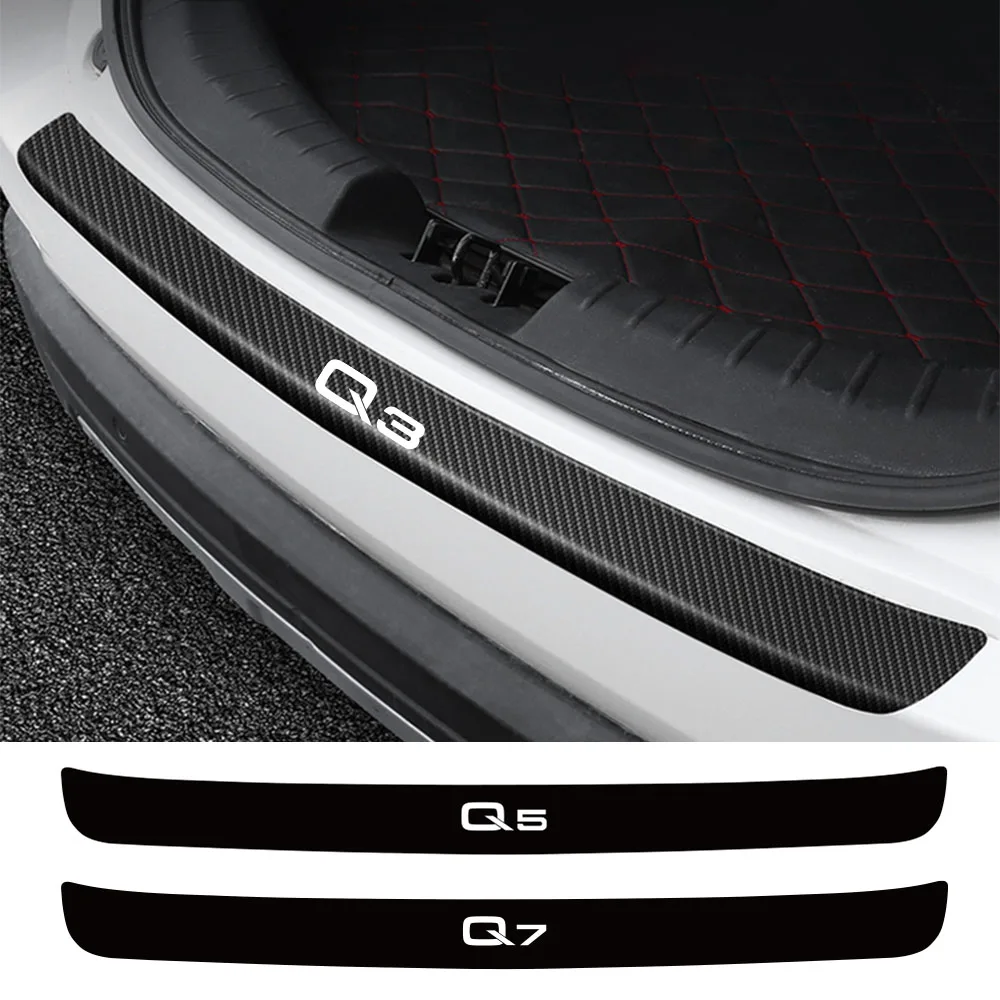 Carbon-fiber-Tail-trunk-Rear-Bumper-Protector-Stickers-Car-Tail-Trunk ...
