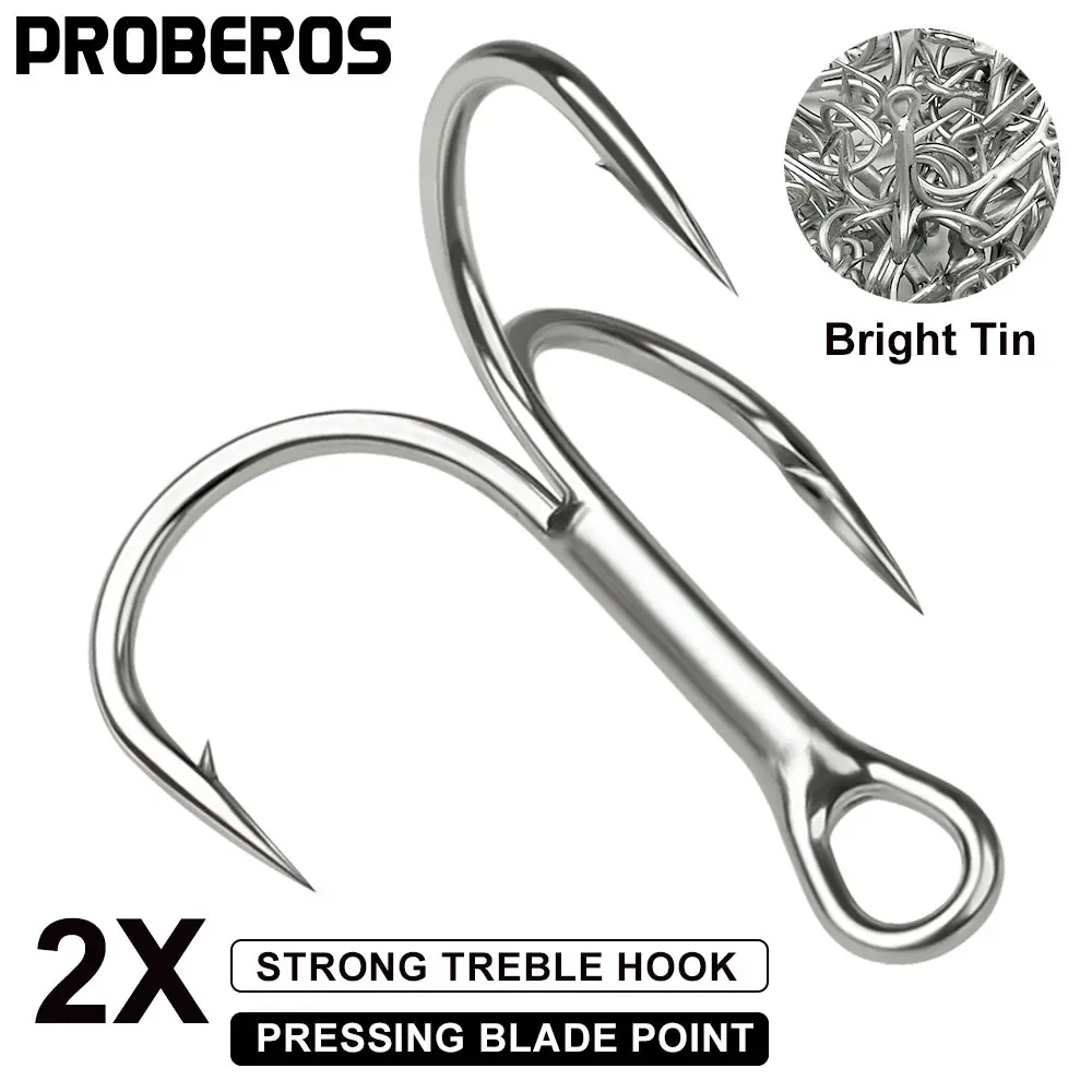 PROBEROS 100PCS Treble Hooks 18-16-14-12-10-8-6-4-2-1-1/0-2/0-3/0-4/0-5 ...