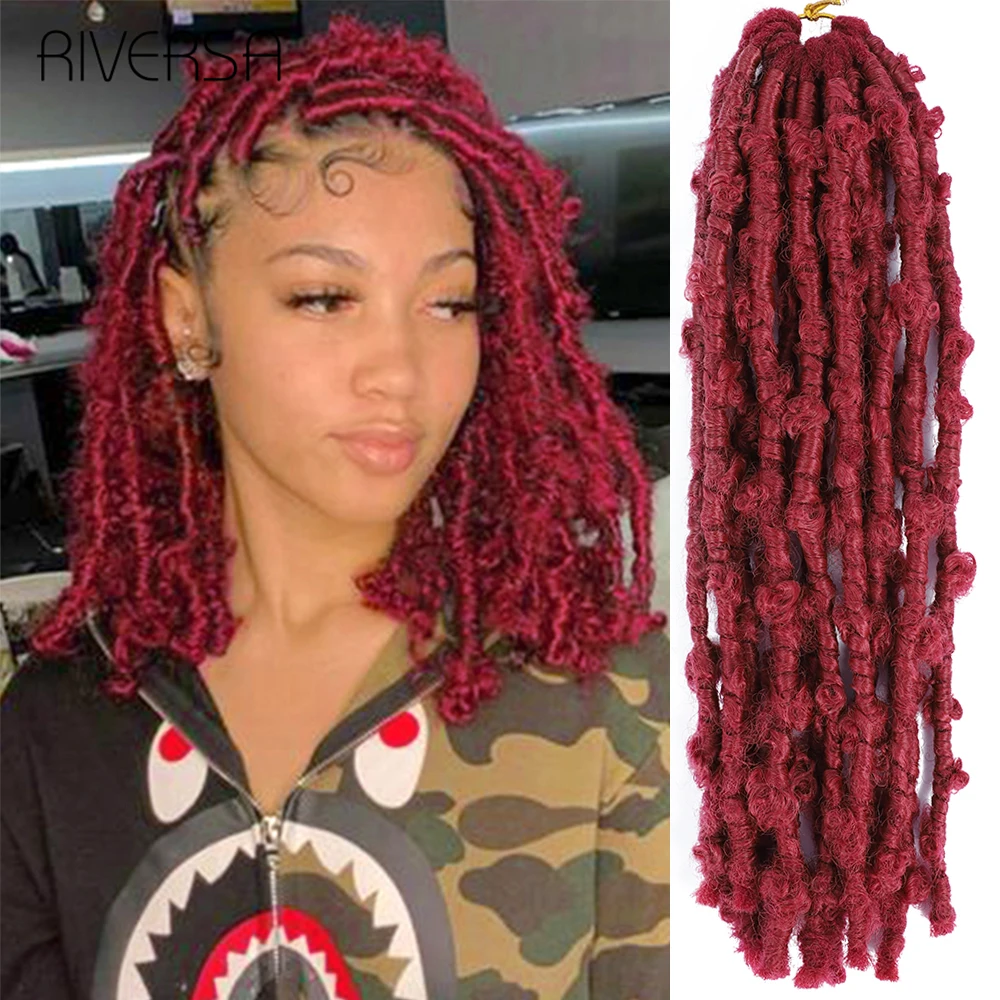 1/4/6/7pcs Butterfly Locs Crochet Hair 12inches 1b 27 613 30 Red Soft ...