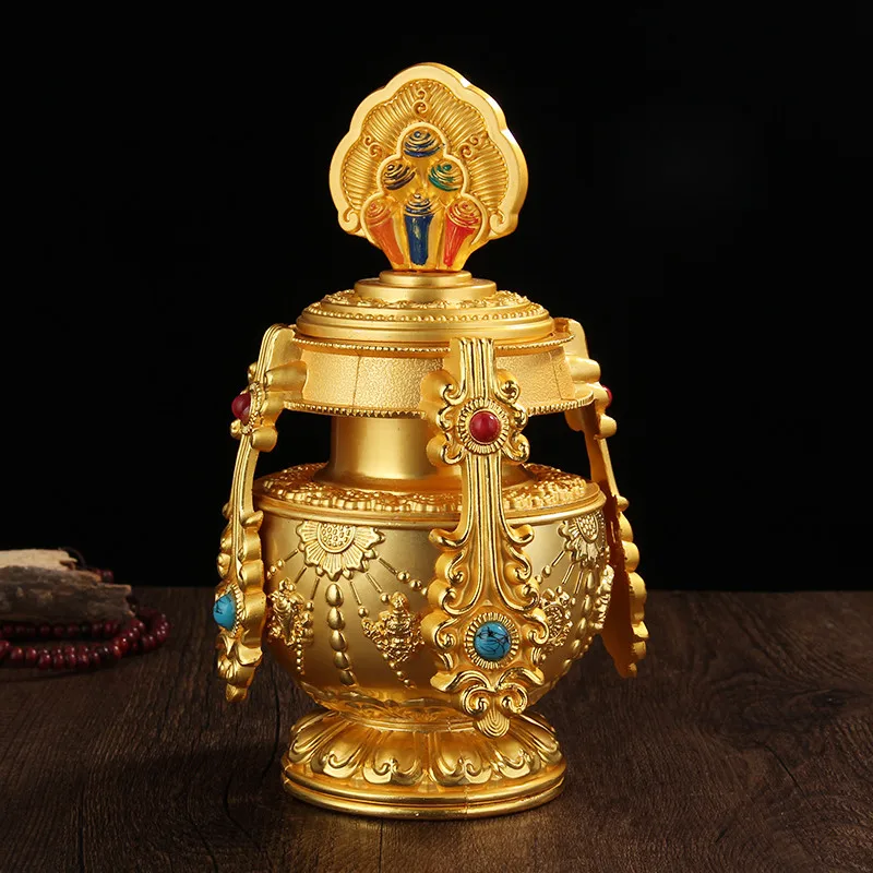20cm Nepal Tranic Alloy Metal Color Plated Eight Auspicious Longevity ...