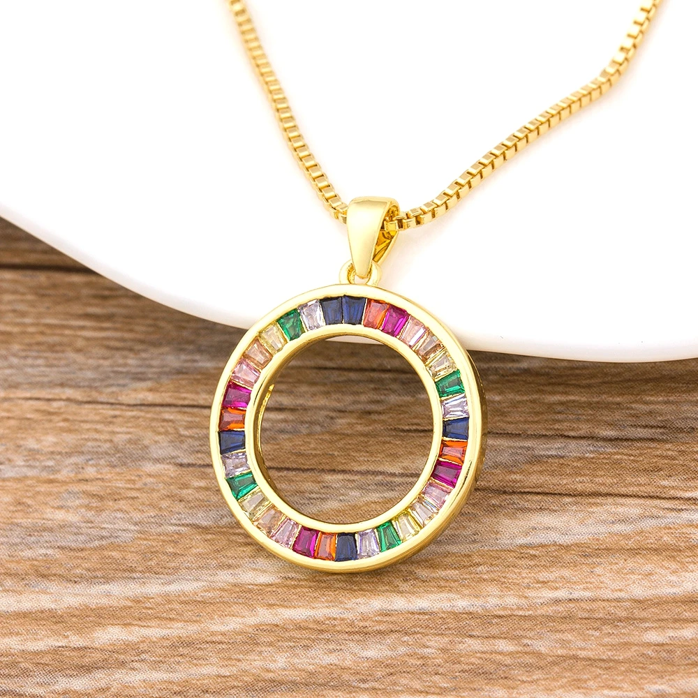 Fashion-Rainbow-Necklace-Multicolor-Pendants-Charm-Gold-Color-Jewelry ...
