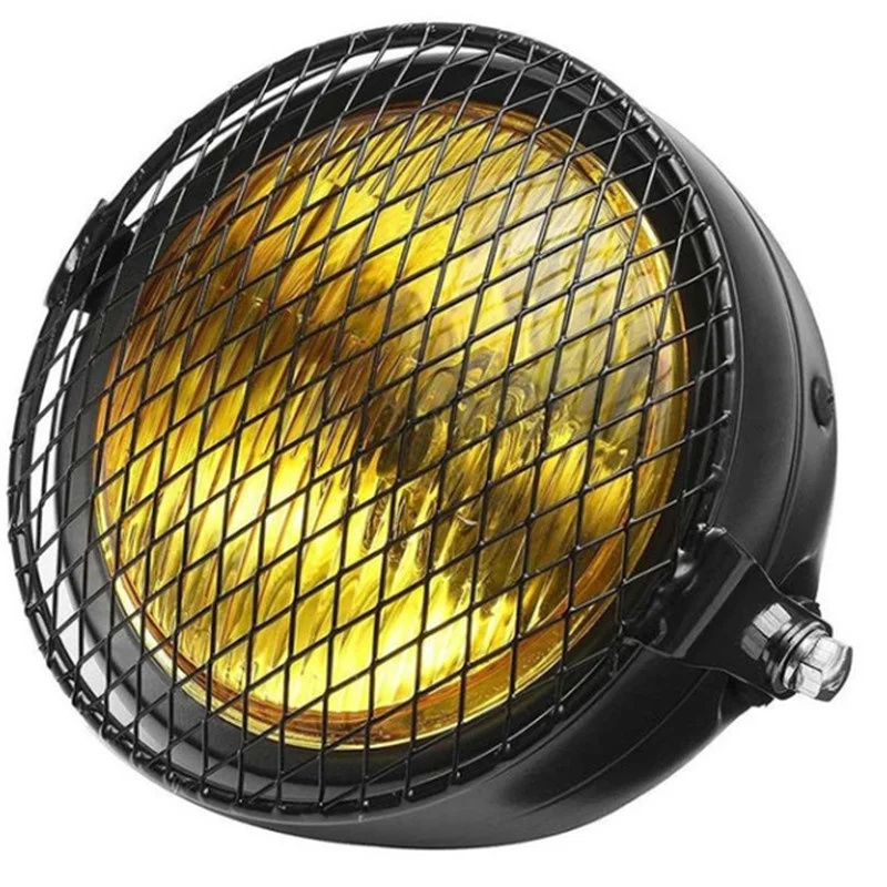 Universal Motorcycle Headlight 16cm Grill Mesh Lattice Grid Vivid Black ...