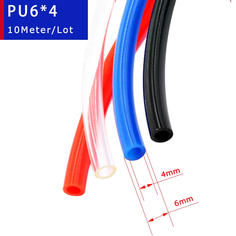 고품질 10M/롤 PU6 * 4 PU 튜브 압축기 호스 OD 6mm ID 4mm, 퀵 릴리스 폴리우레탄 공압 공기 호스|hose ...
