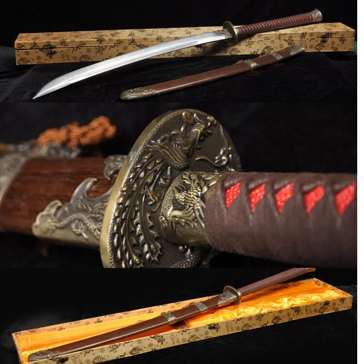 45 '접힌 단조 다마스커스 강철 전체 당나라 중국 검 드래곤 피닉스 DAO|도검| - AliExpress