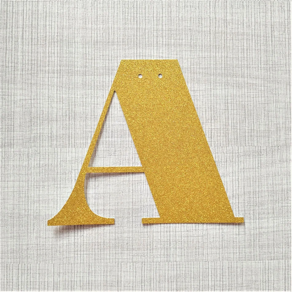 Banderín de letras de papel con purpurina personalizado con el alfabeto ...