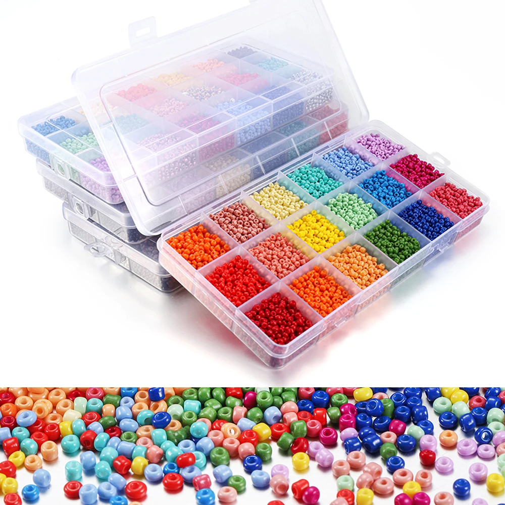 9000Pcs18-Colors-3mm-Charm-Beads-Glass-Seed-Bead-Box-Set-Round-Beads ...