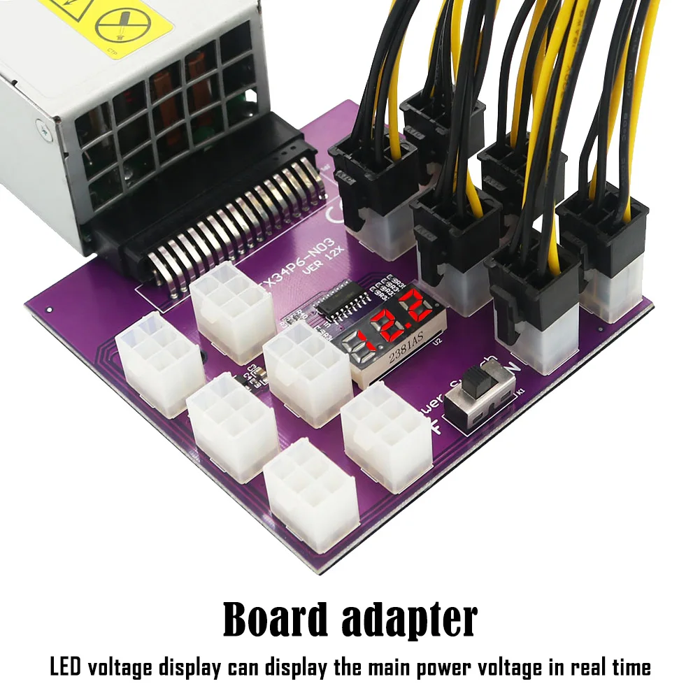 1200W Server PSU Power Supply Breakout Board Adapter 12 Ports Ports ...