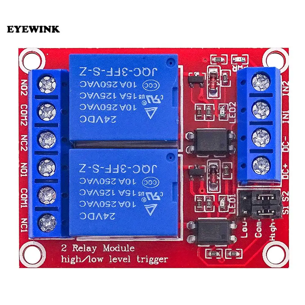 2 Channel 5V/12v/24v relay module with optical coupling isolation ...
