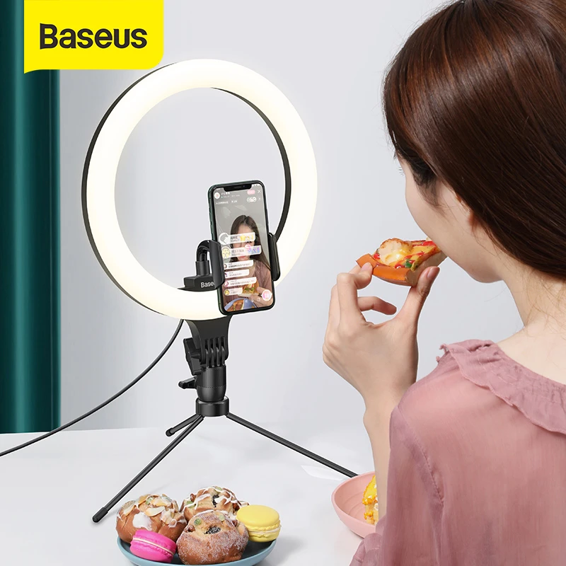 Baseus Dimmable Led Selfie Ring Light & Tripod Usb Selfie Light Ring ...