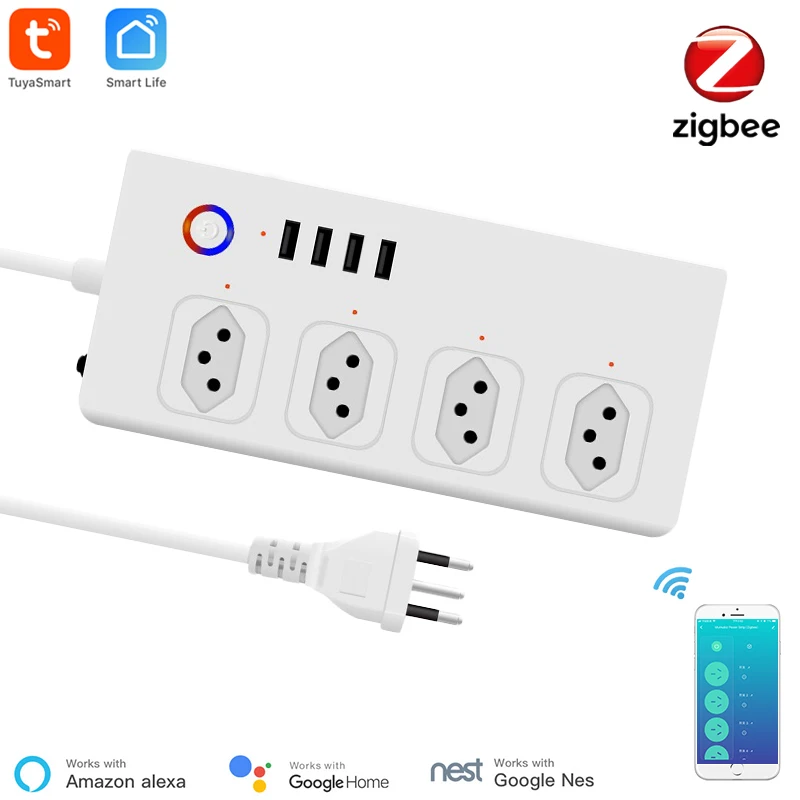 Brazil-Smart-Zigbee-Power-Strip-Tuya-WiFi-Zigbee-Outlet-4-Plugs-4-USB ...