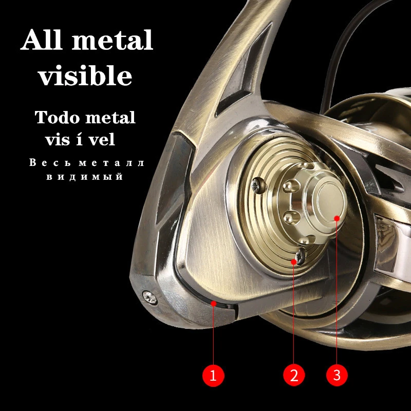 Real Full Metal Fishing Reel Powerful 12000 Coil Prevent Seawater ...