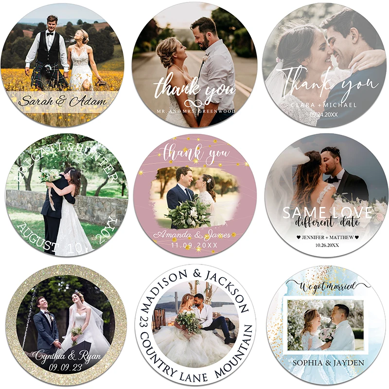 Custom-Wedding-Photo-Stickers-Labels-Personalized-Wedding-Sticker ...