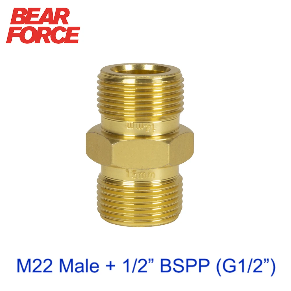 고압 세척기 자동차 세탁기 파이프 호스 코드 연장 커넥터 어댑터 M22 Male ID14 G1/2 "BSPP for ...
