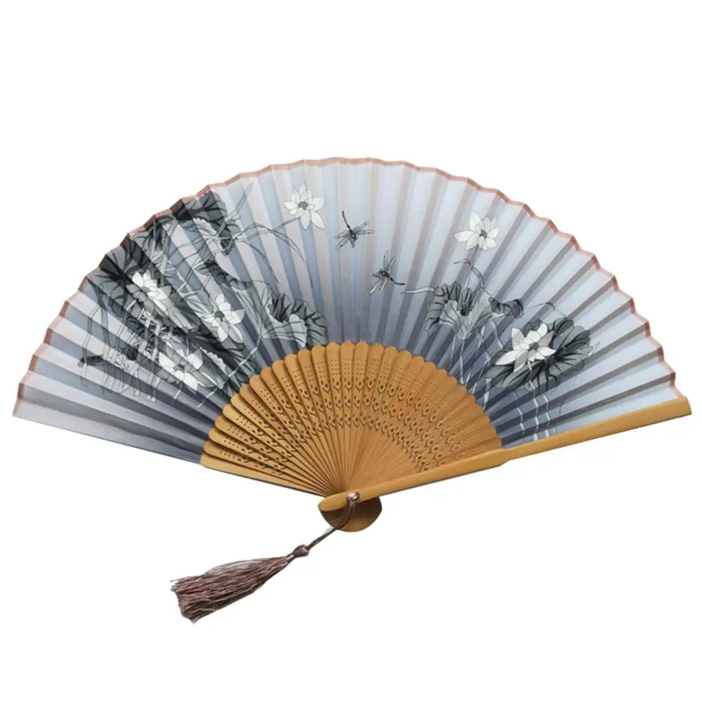 Folding Fan Women Hand Fan Lace Fans with Tassel Women's Hollowed ...