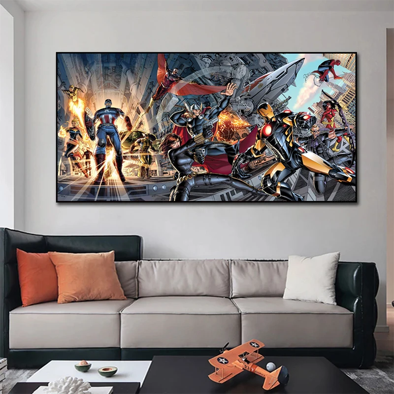 Nordic Comics Marvel Avengers Superhero Canvas Painting Art Posters and ...