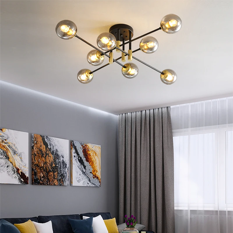 Simple And Modern Led Ceiling Lamp Golden Living Room Bedroom Dining ...