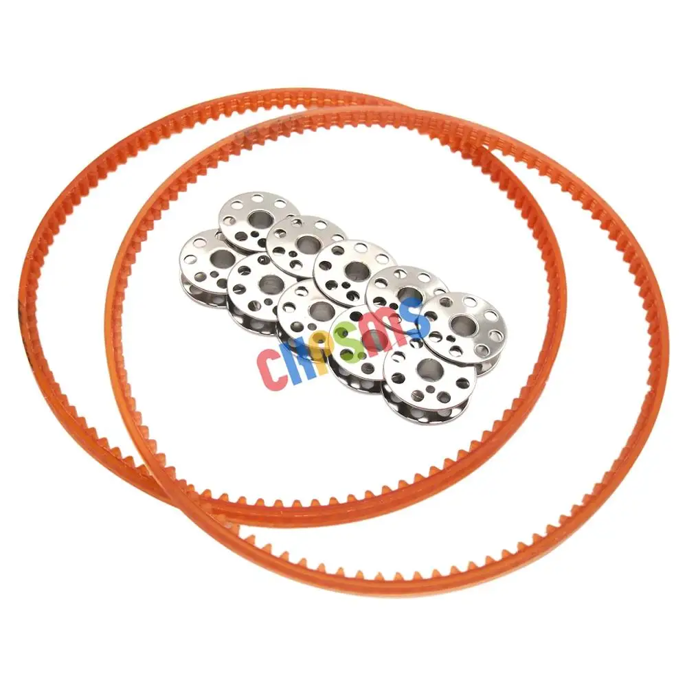 10-BOBBINS-2-BELTS-FIT-FOR-SINGER-FEATHERWEIGHT-221-222-301-301A-45785 ...