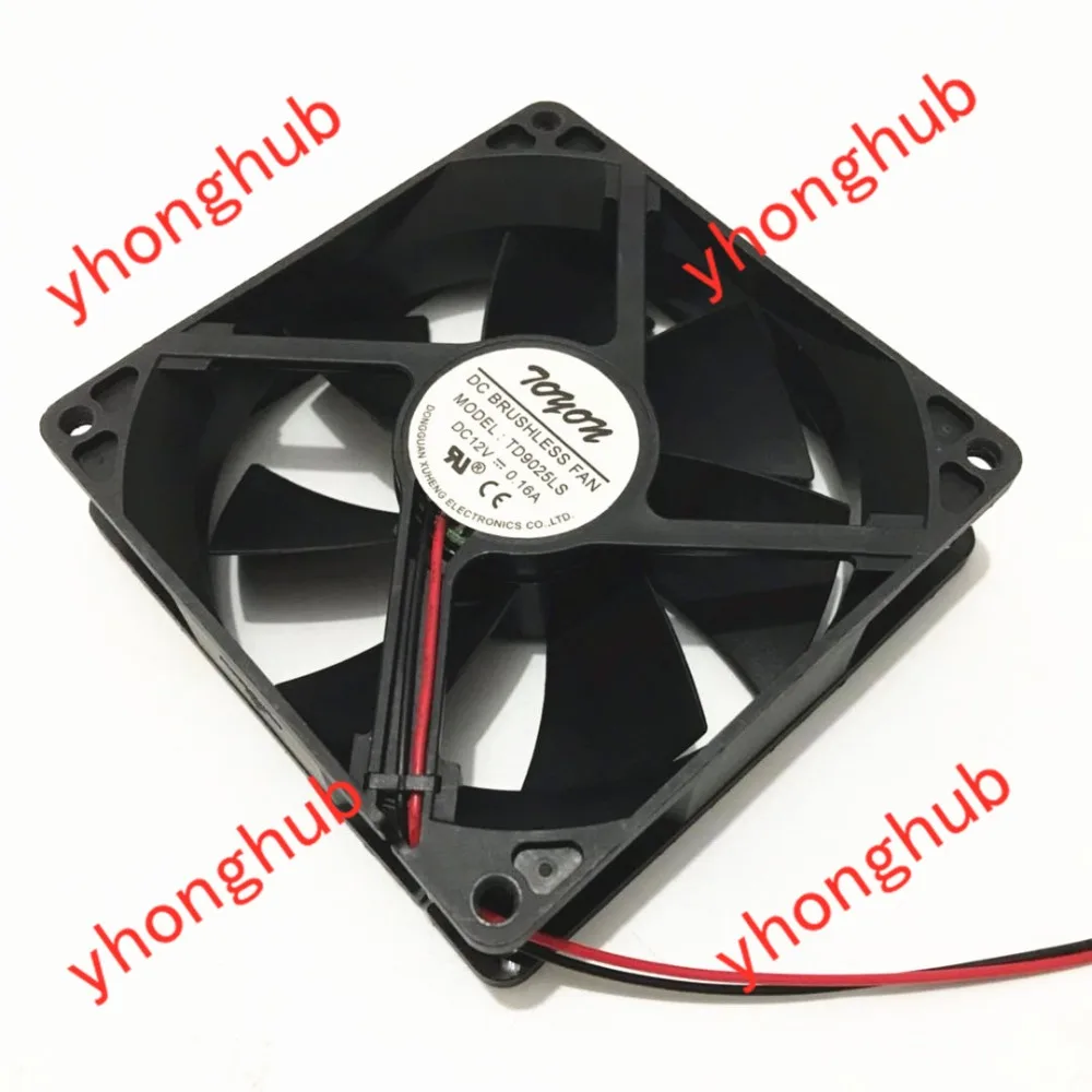 TOYON TD9025LS DC 12V 0.16A 90x90x25mm 2-Wire Server Cooling Fan ...