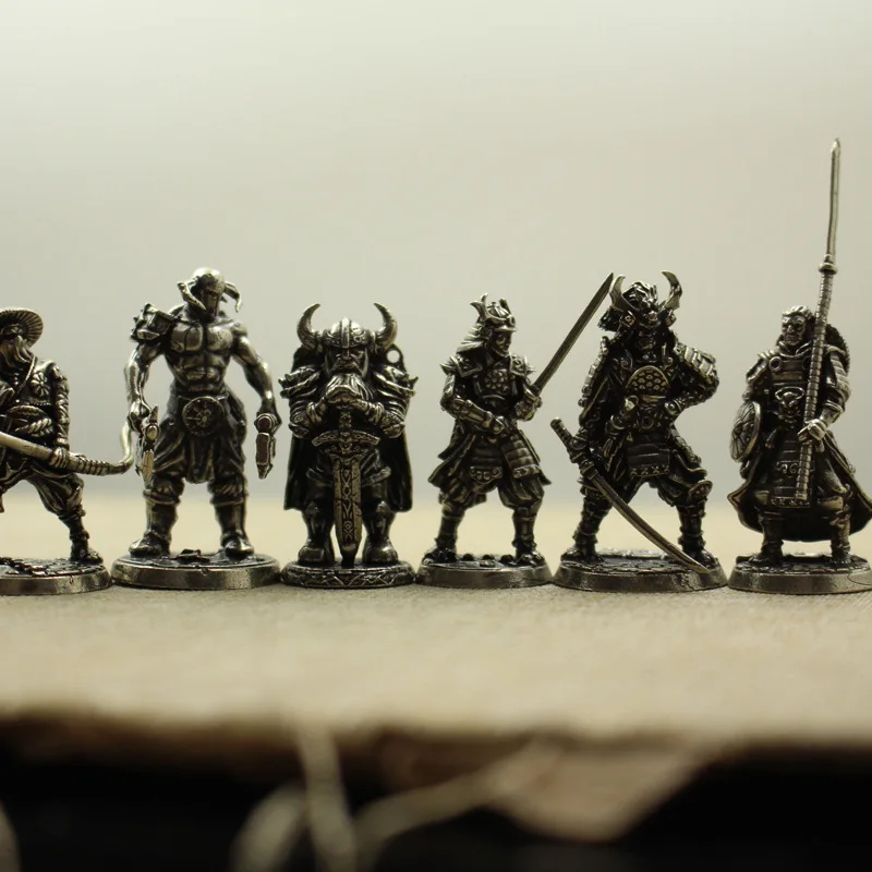 White Copper Japanese Shogunate Samurai Figurines Miniatures Vintage ...