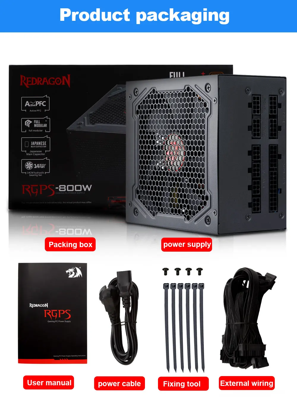 Buy Redragon RGPS PSU 800W PC Power Supply 80PLUS Bronze Gaming Silent Fan 120mm 24pin ATX/EPS ...