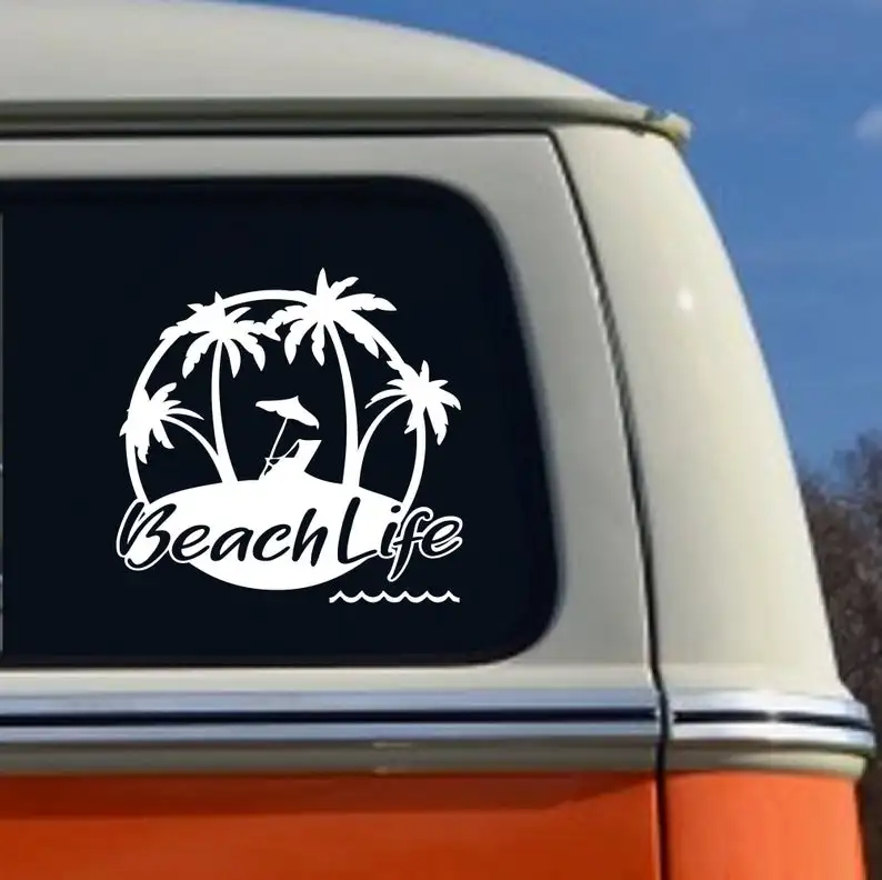 Beach life car window vinyl decal Paper Stickers, Labels & Tags etna.com.pe
