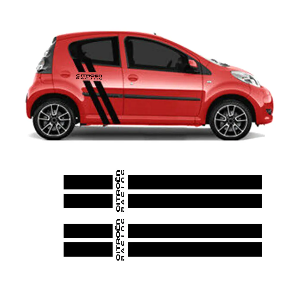 for Citroen C1 C2 C3 C4 C5 C-Zero side racing stripes graphics stickers ...