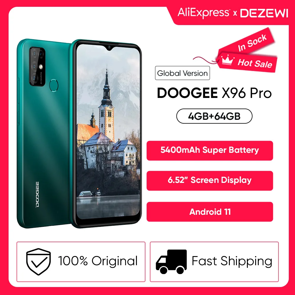 DOOGEE X96 Pro 5400mAh Bateria Grande Celulares 4GB RAM 64GB ROM Octa ...