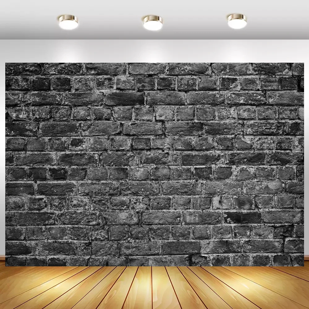Kömür siyah tuğla duvar fotoğraf arka plan ev dekor Photocall portre fotoğraf arka fonu fotoğraf ...